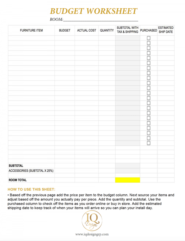 How to calculate your Living Room Makeover Budget • IQ Design
